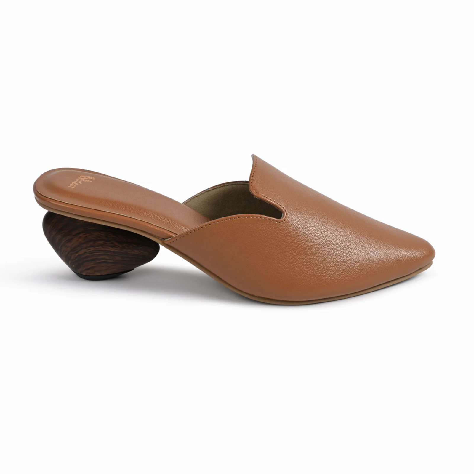 Cobble Tan Mule Heels For Women - wofeet.in