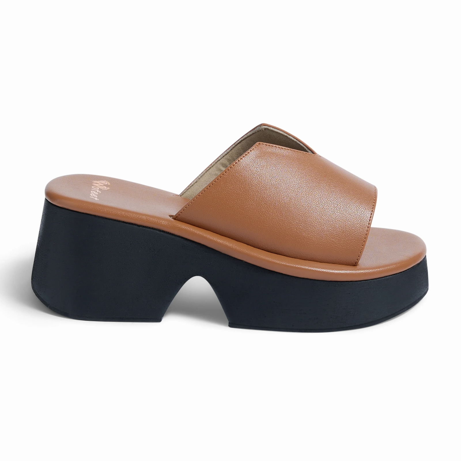 Modena Tan Platform Sandals For Women - wofeet.in