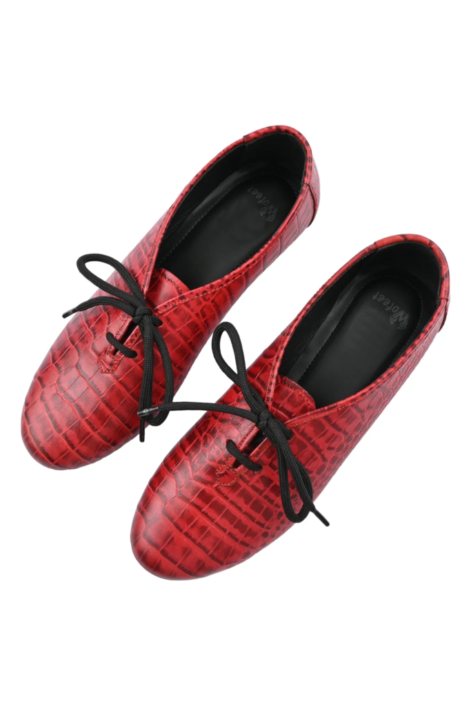 Freya in Red Derby Shoes With For Women - wofeet.in